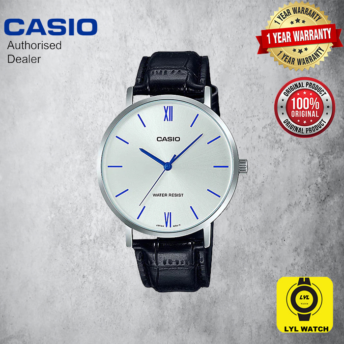 Ready Stock Casio Womens Analog Watch Ltp Vt01l 7b1 Black Leather Classic Watch { 1