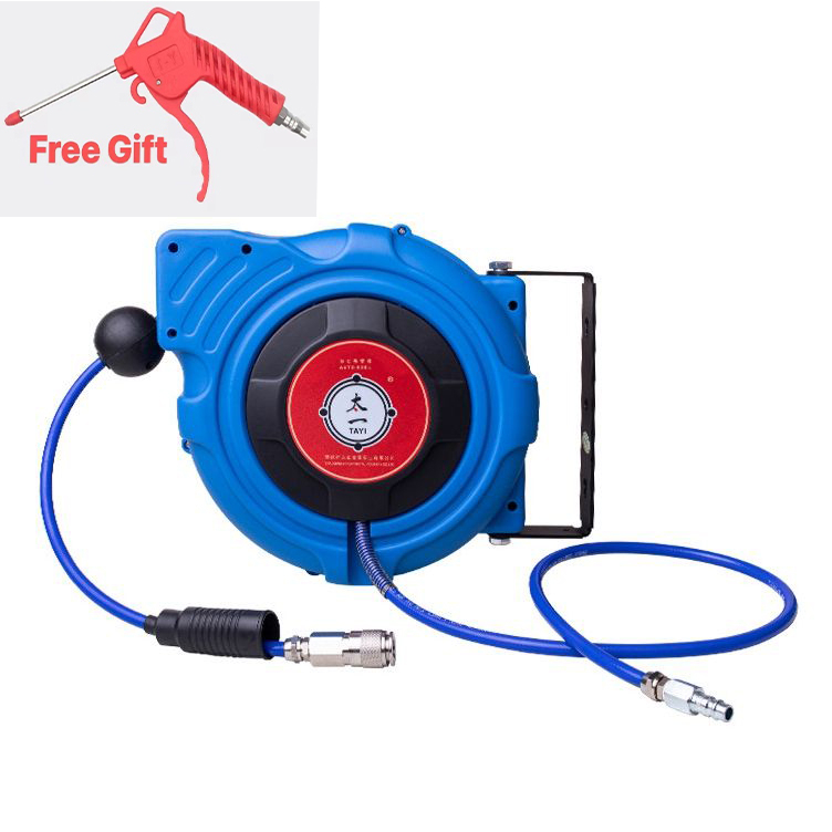 10M / 15M / 20M PU AIR HOSE REEL WITH AIR GUN RETRACTABLE AUTO REWING ...