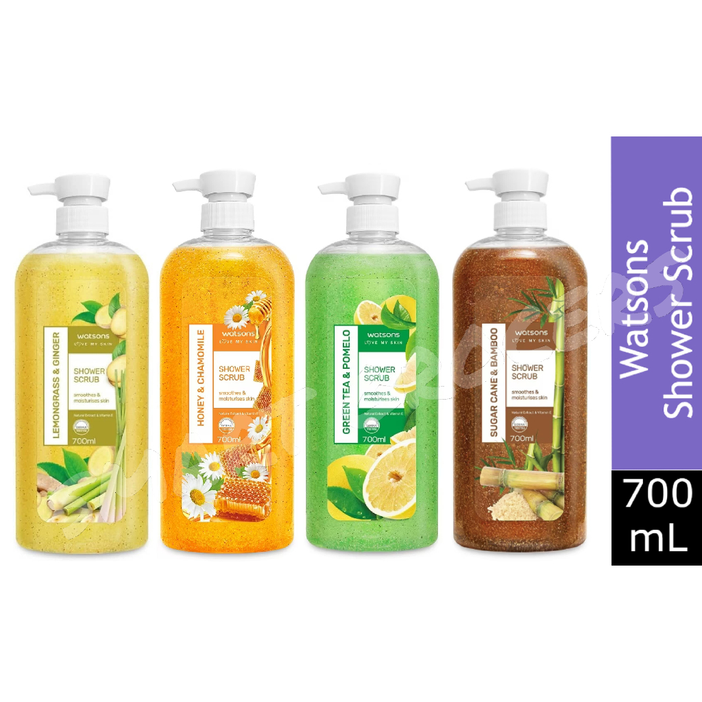 WATSONS Shower Scrub 700ml (Honey & Chamomile / Green Tea & Pamelo ...