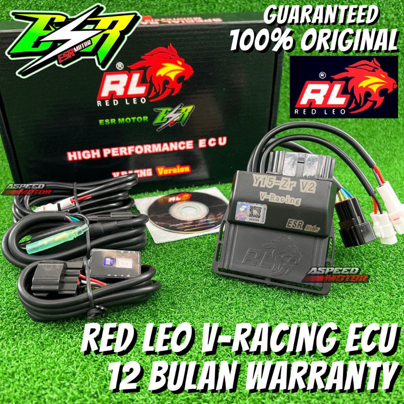 100% RED LEO ECU V-RACING ESR MOTOR Y15 Y15ZR V1 V2 Y16ZR RS150 NVX 155 SRL115Fi 115 Fi WAVE125 ...