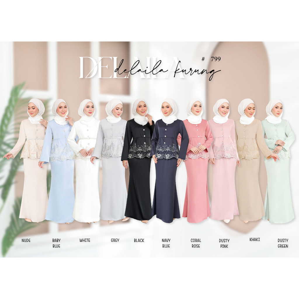 CHICCHOC l DELAILA KURUNG MODEN 799 BAJU RAYA READY STOCK | Shopee Malaysia
