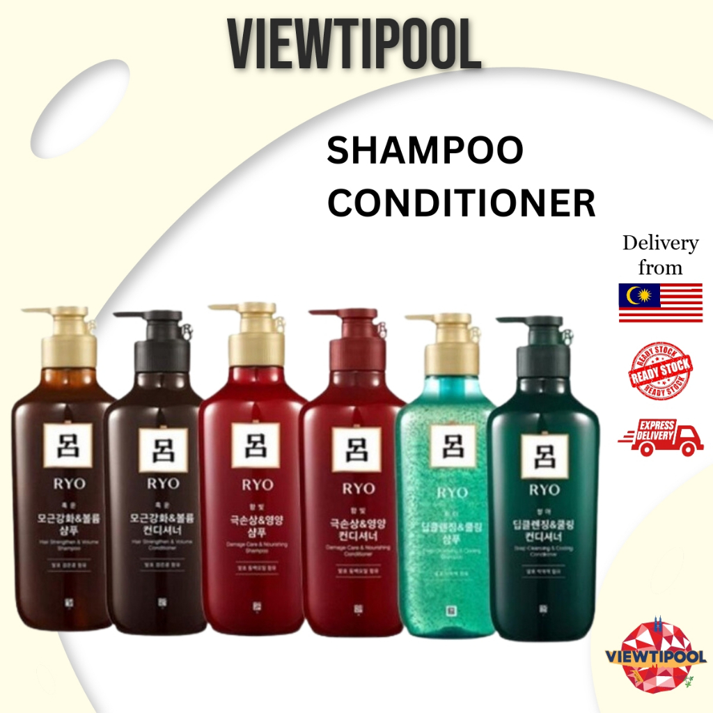 [RYO] Shampoo & Conditioner 550ml (Deep Cleansing&Cooling/Damage Care ...