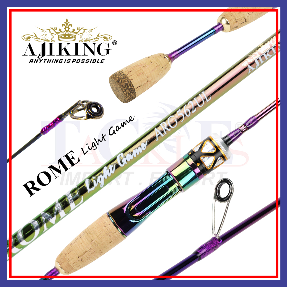 (UL) 1.5kg Max Drag Ajiking Rome Light Game Spinning Rod Joran Pancing ...