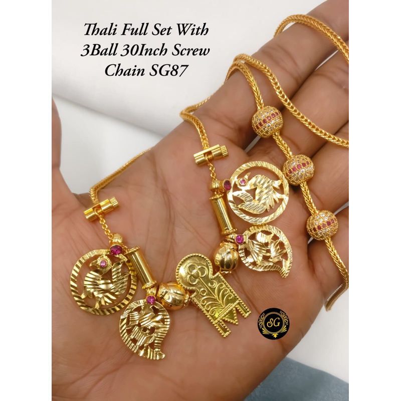 indian gold plated thali set with thali chain 30” inch | Shopee Malaysia