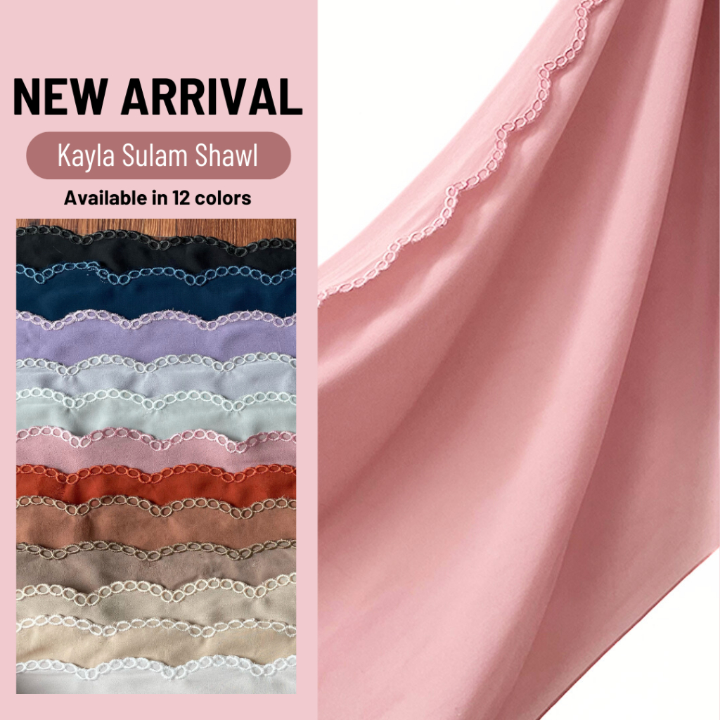 ZOE ARISSA TUDUNG SHAWL SULAM CHIFFON Tudung Hijab Embroidery Design ...