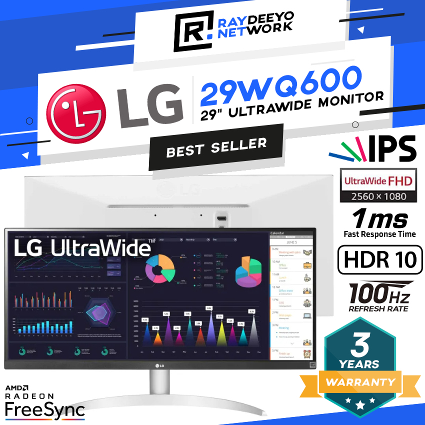LG 29WQ600 29" Ultrawide (2560 x 1080) Monitor [IPS/AMD Freesync/HDR10 ...