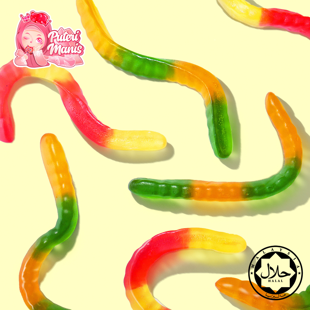 Bebeto Oily Worms Soft Candy 100g/ 200g/ 1kg | Halal Certified by ...