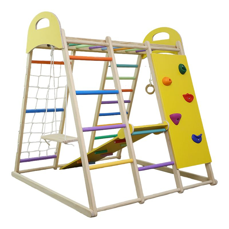 Kids' Indoor Climbing Frame Solid Wood Slide Swing Set Kindergarten ...
