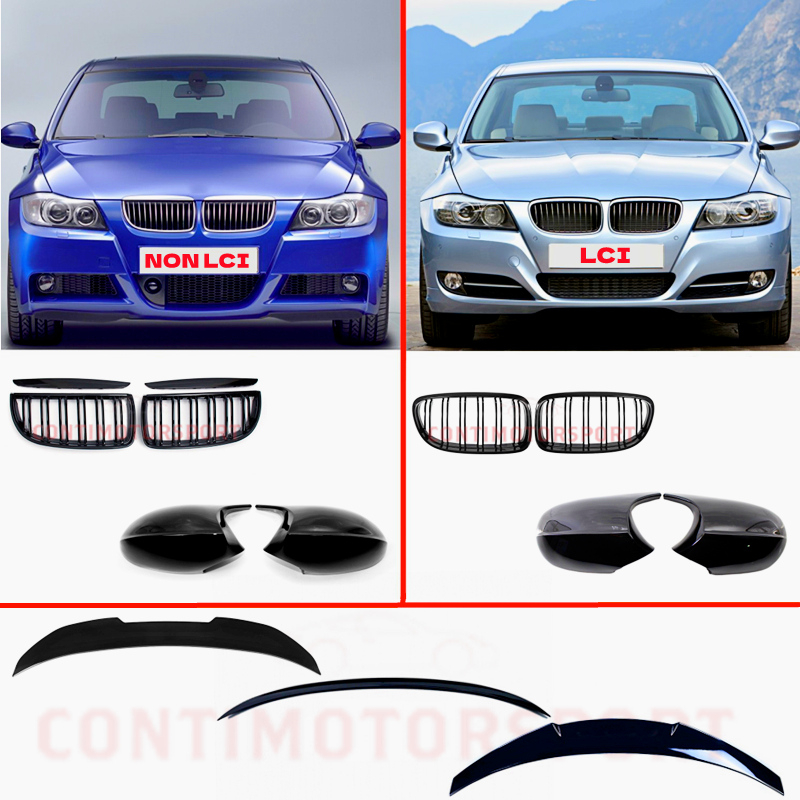 3 SERIES E90 M POWER GRILL MIRROR SPOILER STYLE FIT 318i 320i 320si ...