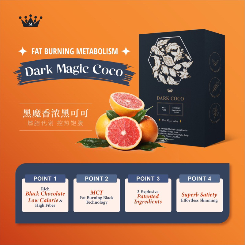 Dark Magic Mocca Coco 浓郁燃脂黑可可 🖤 燃烧2888卡路里 阻隔淀粉｜阻隔糖分｜阻隔油脂 一个月轻松瘦下5kg‼️改善 ...