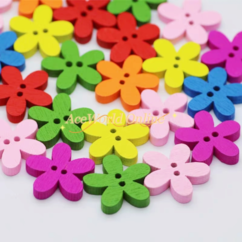 Wood Buttons | Butang Kayu | 10 Pcs | DIY Arts & Craft | Seni & Kraf ...