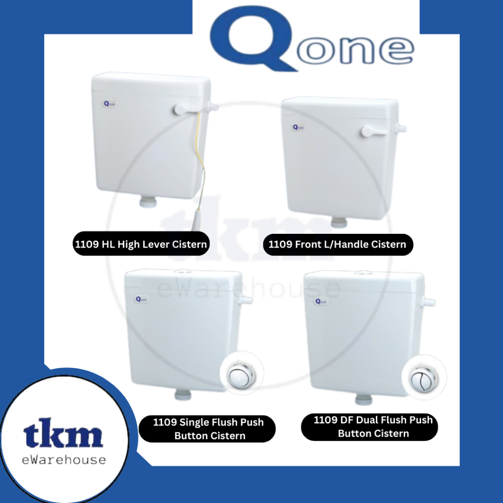 Qone Norma Fish PVC Colour Cistern 6 Litres Low Level Lever Handle Top ...