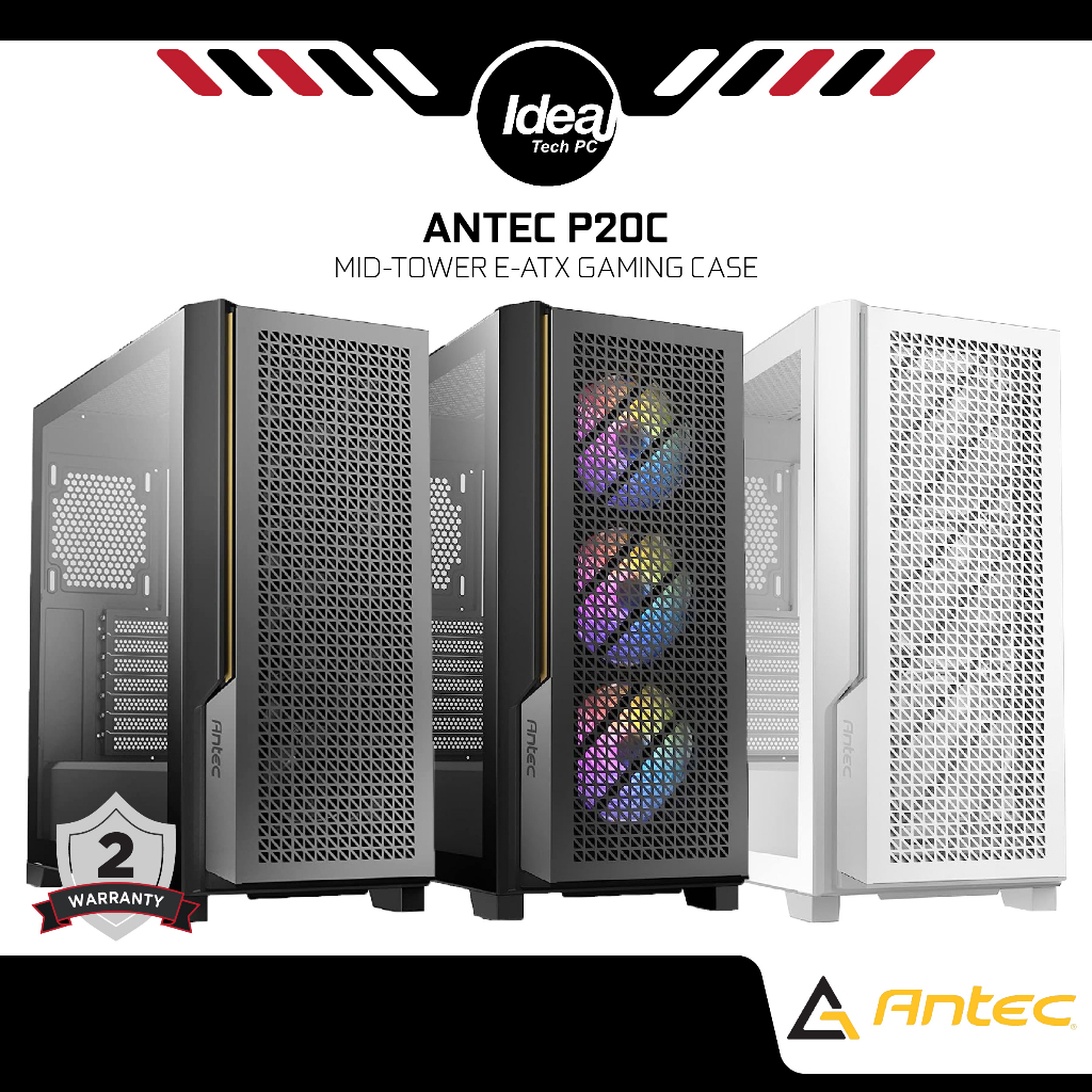 Antec P20C Mid-Tower E-ATX Gaming PC Case /w Tempered Side Panel | ATX ...