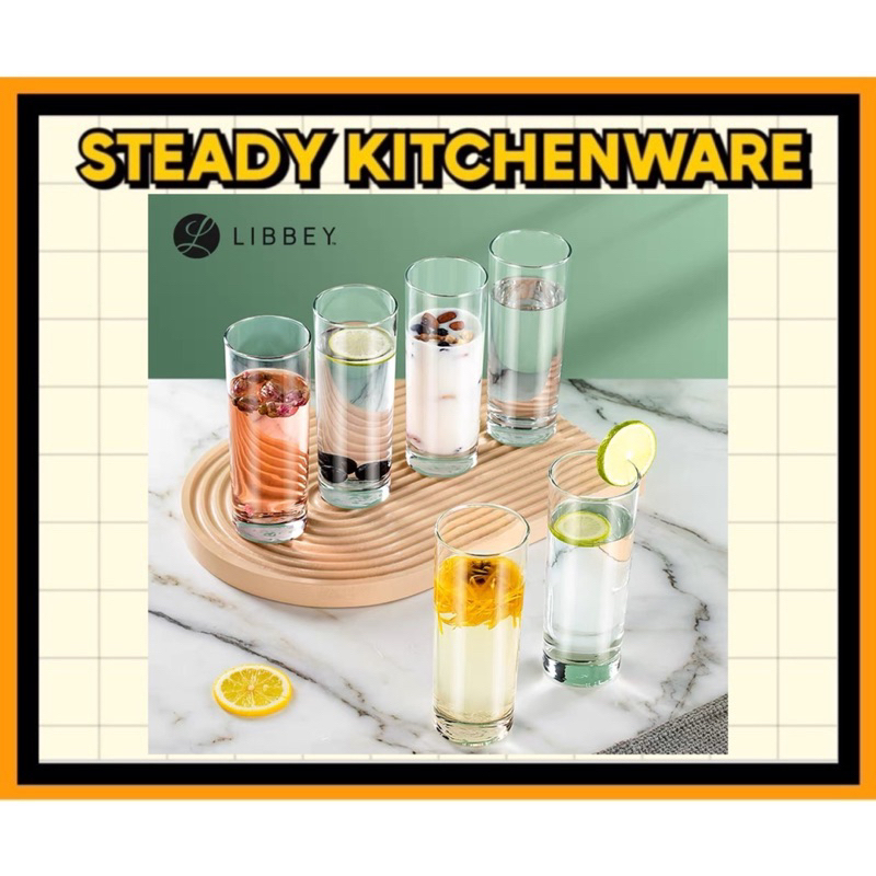 (6pcs)311ml/L2310 Libbey Lexington Series Hi Ball Drinking Water Glass Juice Glass Gelas Air ...