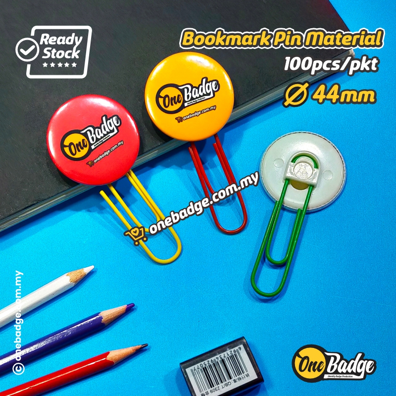 Bookmark Pin Badge Material- 44mm Diameter | 44mm DIY Paper Clip ...
