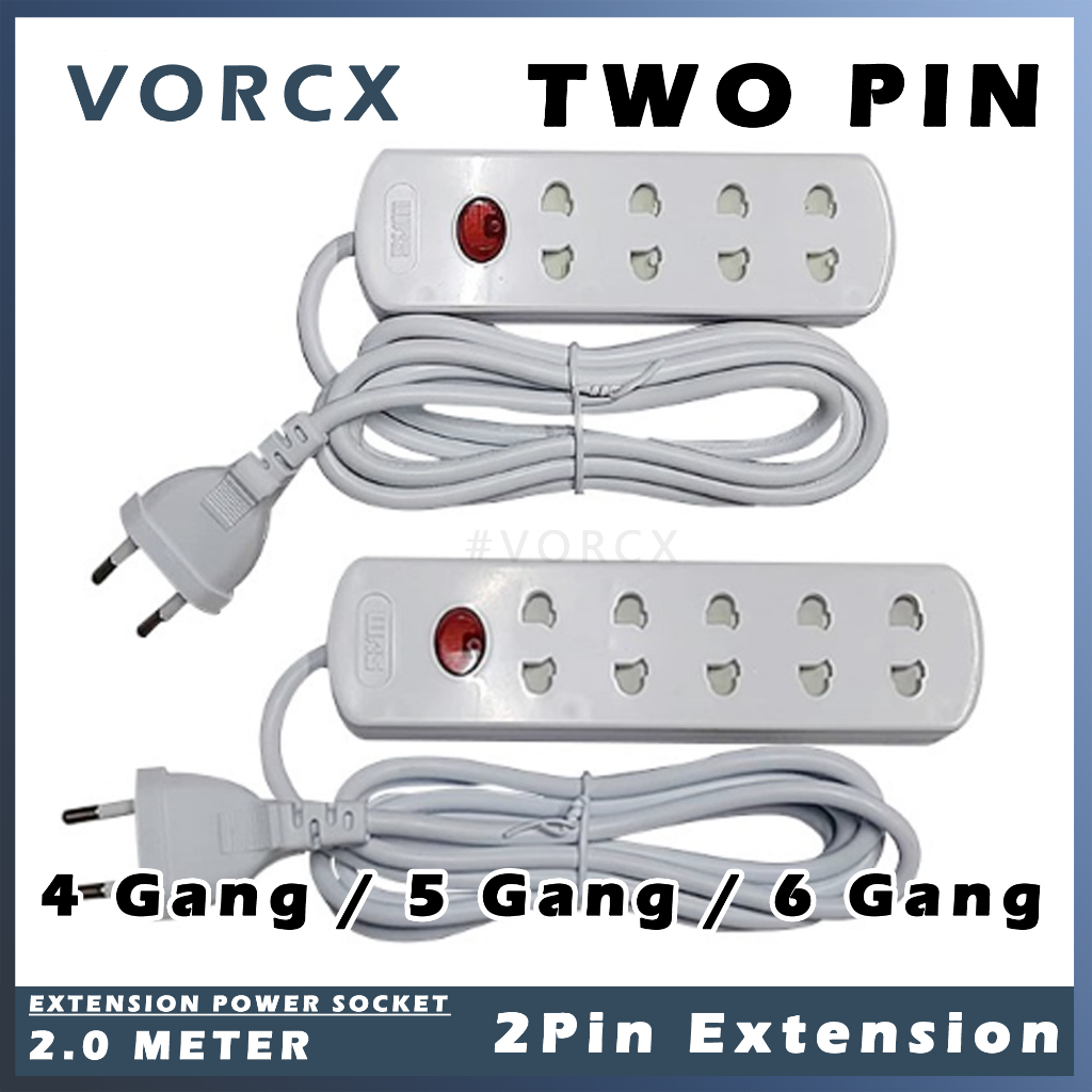 SUM 421N 2 Pin Extension Trailing Socket 2.0 Meter Wire | Shopee Malaysia