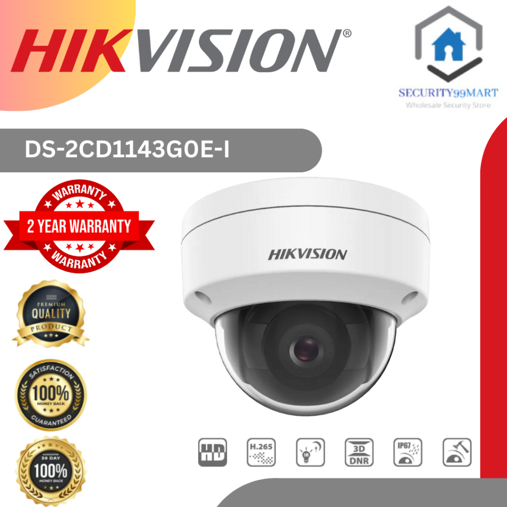 HIKVISION DS-2CD1143G0E-I 4MP Network Dome IP CCTV Camera IP67 IK10 | Shopee Malaysia