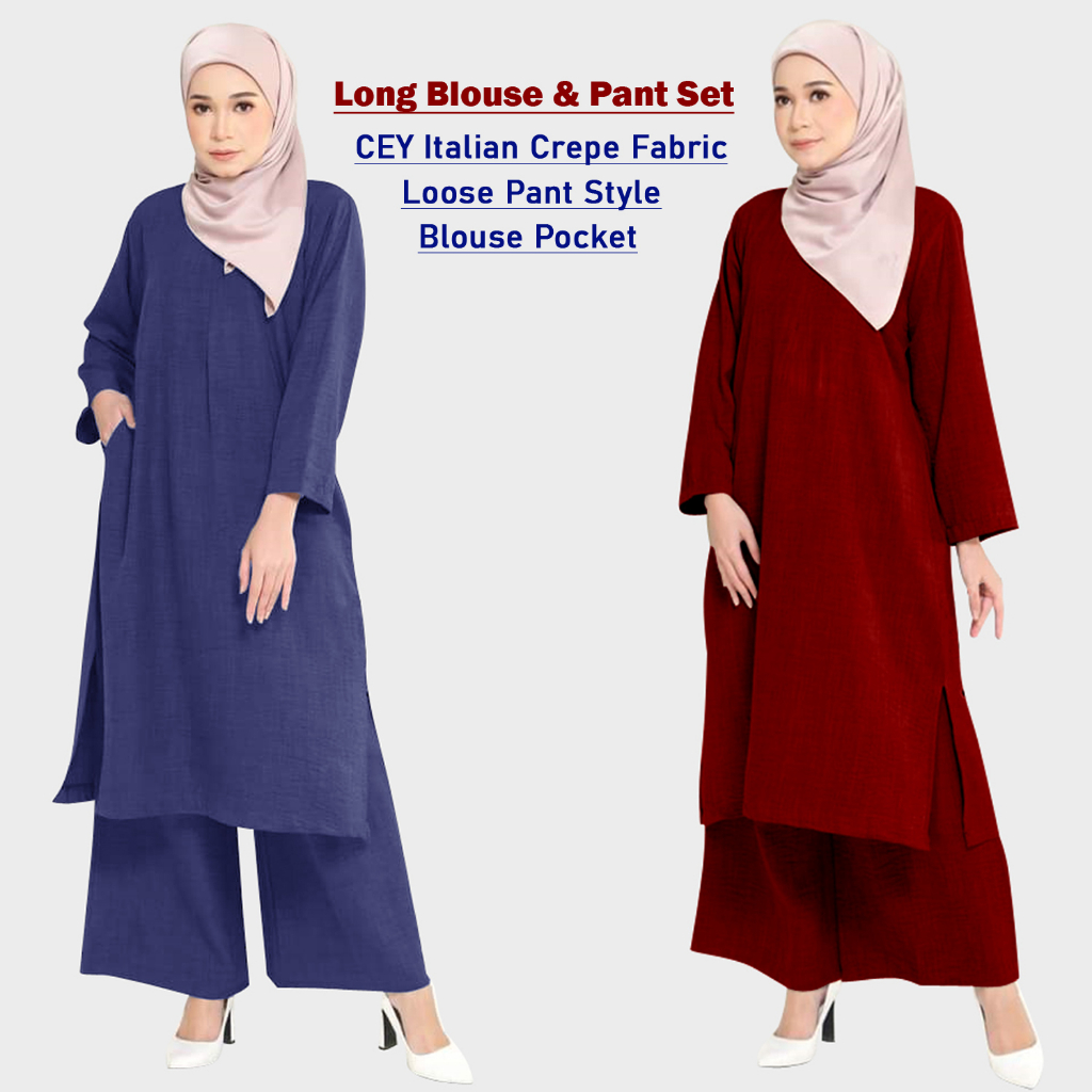 BLOUSE LABUH DAN LOOSE SELUAR BAJU MUSLIMAH SUIT / BLOUSE BF FRIENDLY ...