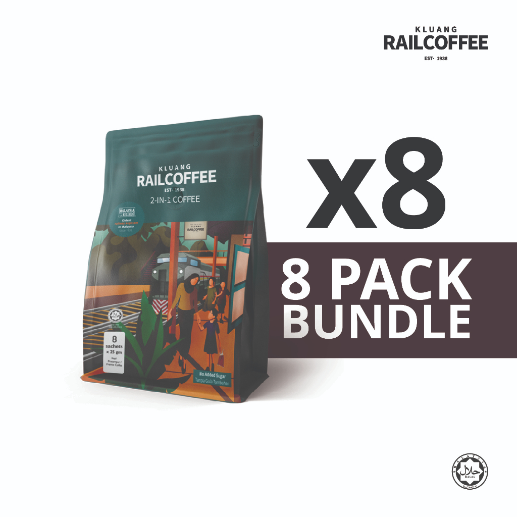 8 PACK BUNDLE - 2in1 Instant Coffee - Original Kluang Rail Coffee ...