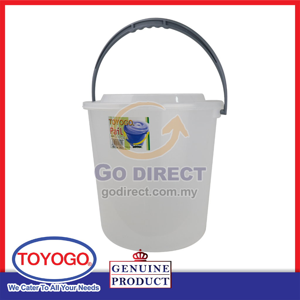 TOYOGO 4 Gal/ 15 Litres Pail with Cover Water Food Grade Basin Tub ...