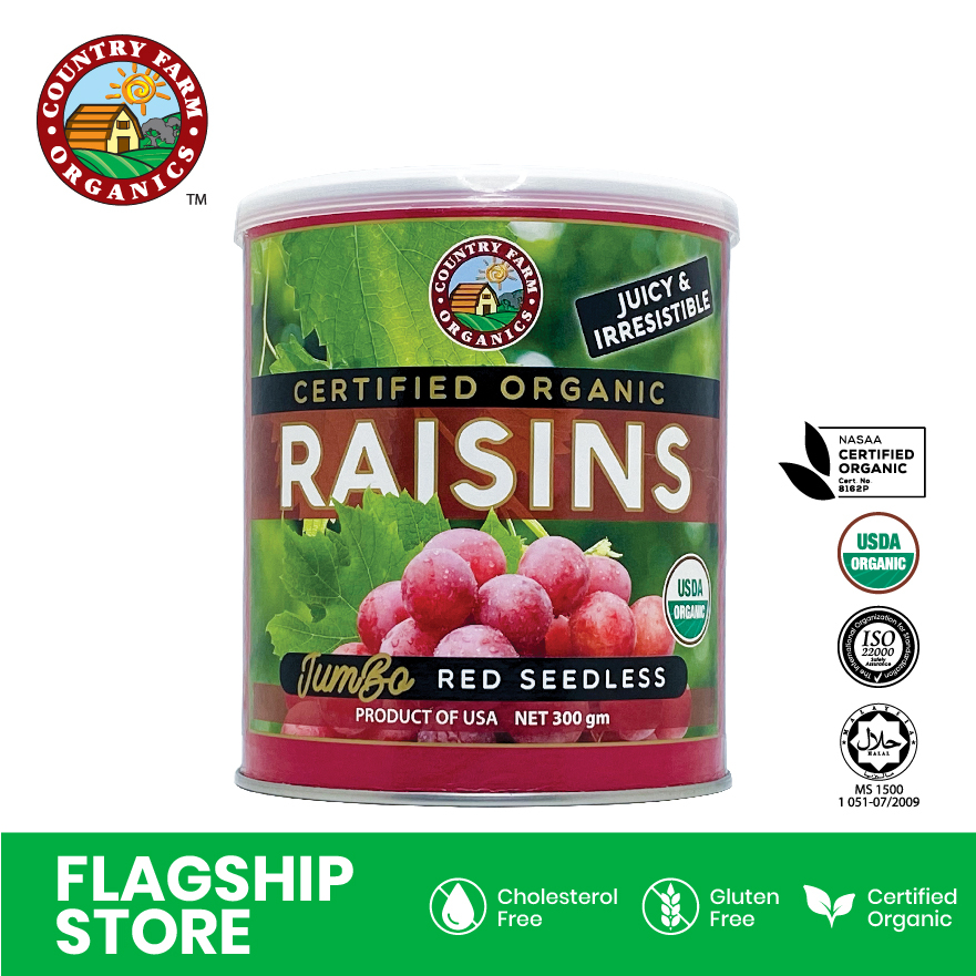 Country Farm Organics - Certified Organic Dried Red Raisins (300g ...