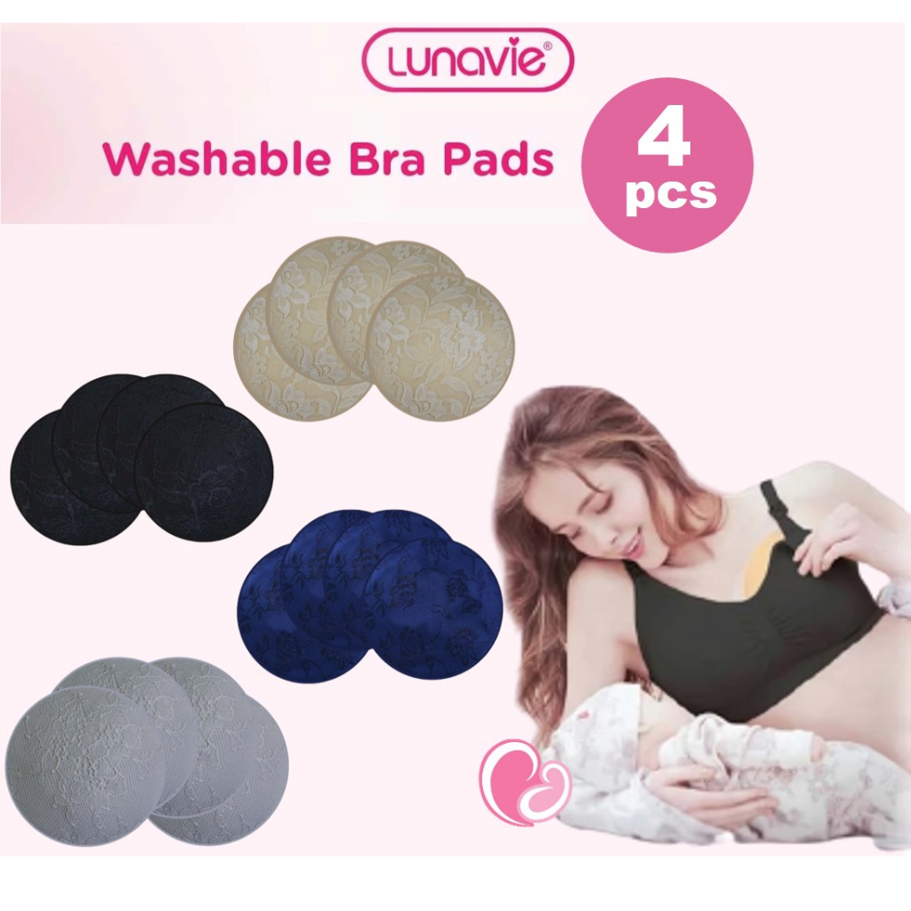 Lunavie 4pcs Antibacterial Washable Bra Pads / Breast Pads | Shopee ...