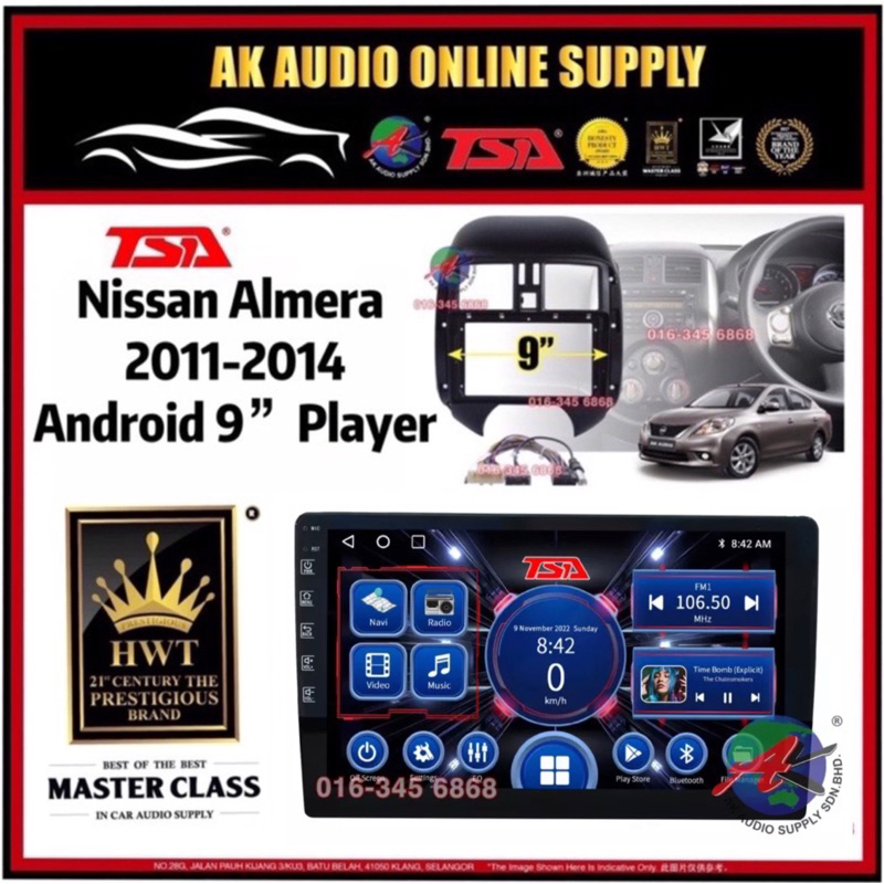 [ MTK 2+32GB ] TSA Nissan Almera 2011 - 2014 Android 9'' inch Car ...