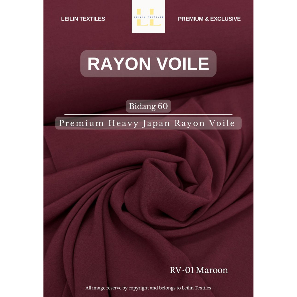 Kain Rayon Voile Bidang 60" Open Meter (0.5m) LEILIN TEXTILES [Kain ...