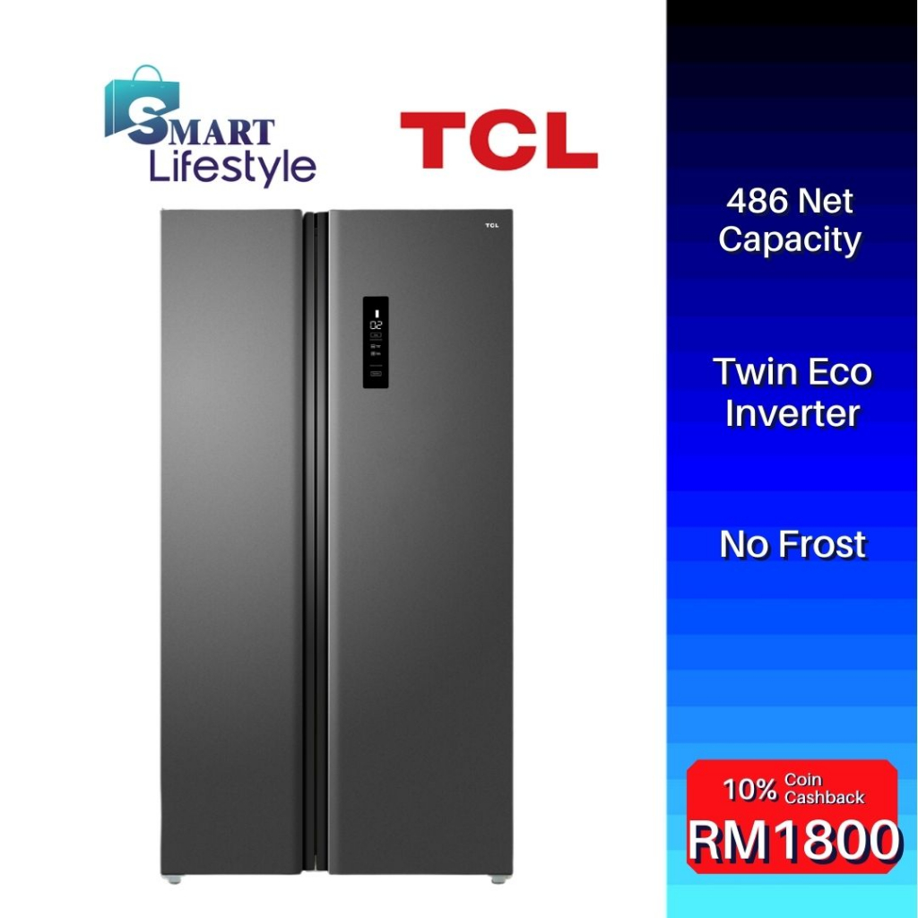 TCL Side-by-side 2-Door Refrigerator TRF-520WEXPA+ / Pensonic 560L Dual Inverter Side By Side ...