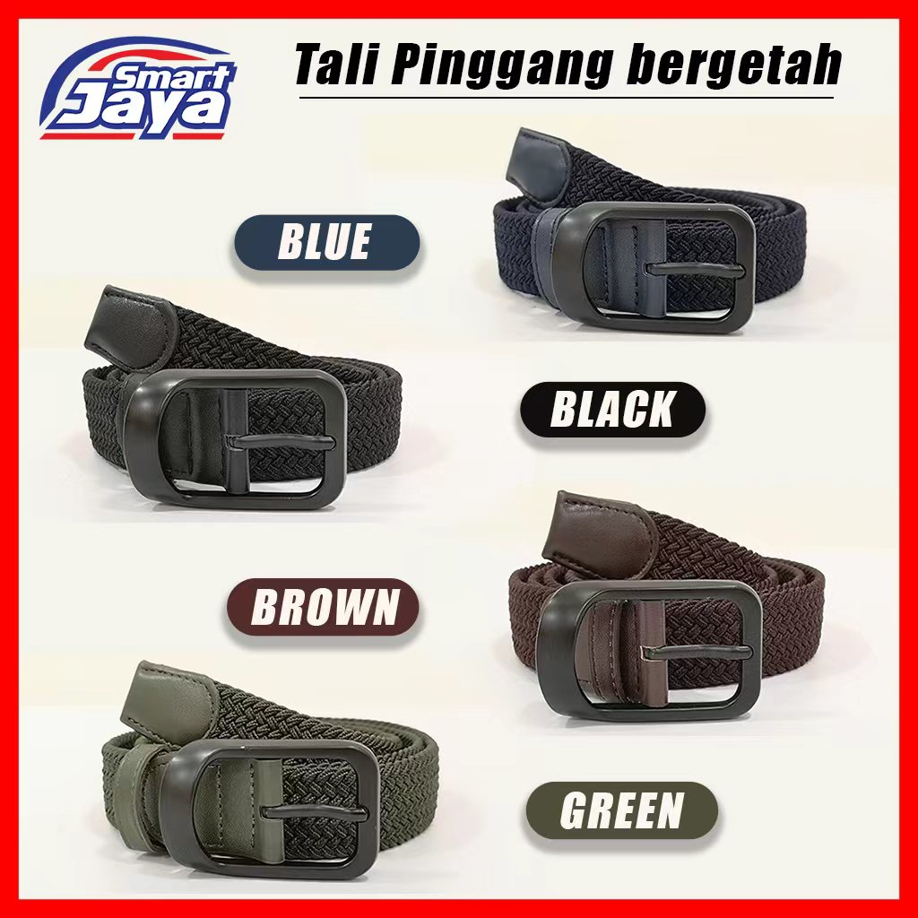 Tali Pinggang Getah/Dewasa/Unisex Belt/Woven Elastic Belt/Hijau/Hitam ...