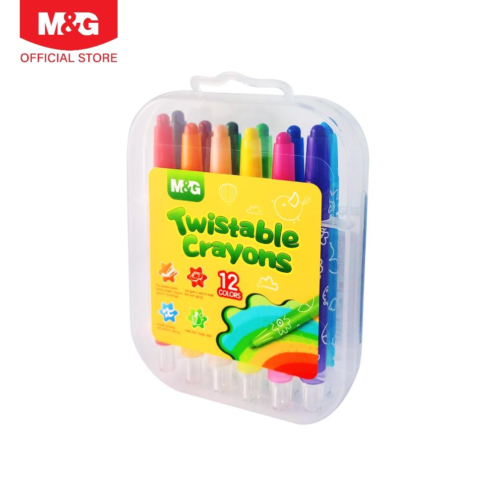 M&G Twistable Twist Crayons - Set of 12/24 Colors, Non-Toxic, Smooth ...