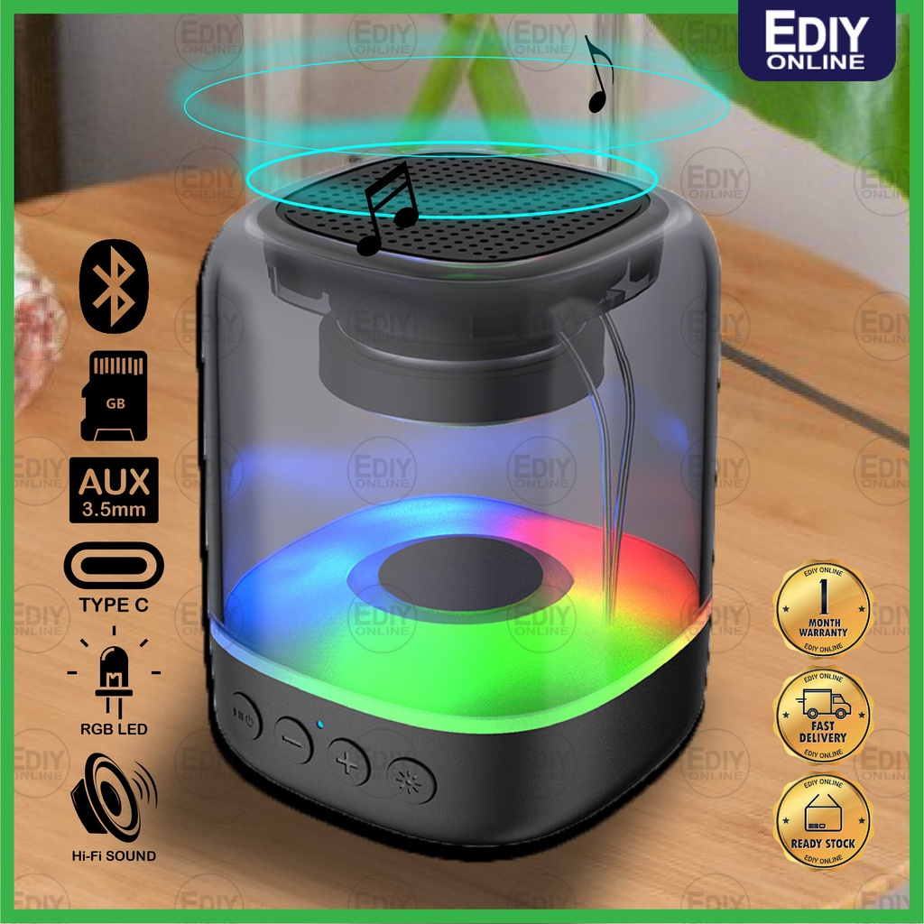 【NEW】 Mini Light RGB Wireless Bluetooth Speaker Ambient Surround Sound ...