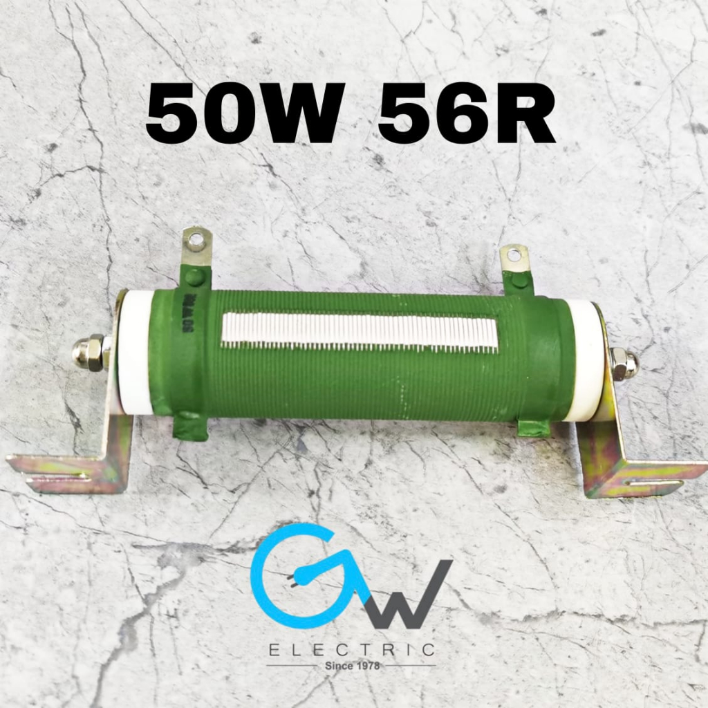 50W 56 Ohm Ceramic Tube Adjustable Rheostat Power Resistor Green ...