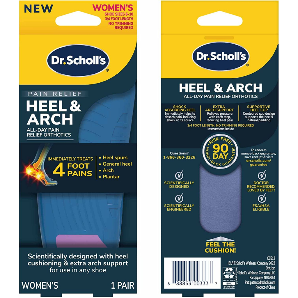 Dr Scholl's Insoles Heavy Duty / Work / Plantar Fasciitis / Heel / Arch / Tri-Comfort / Flats ...