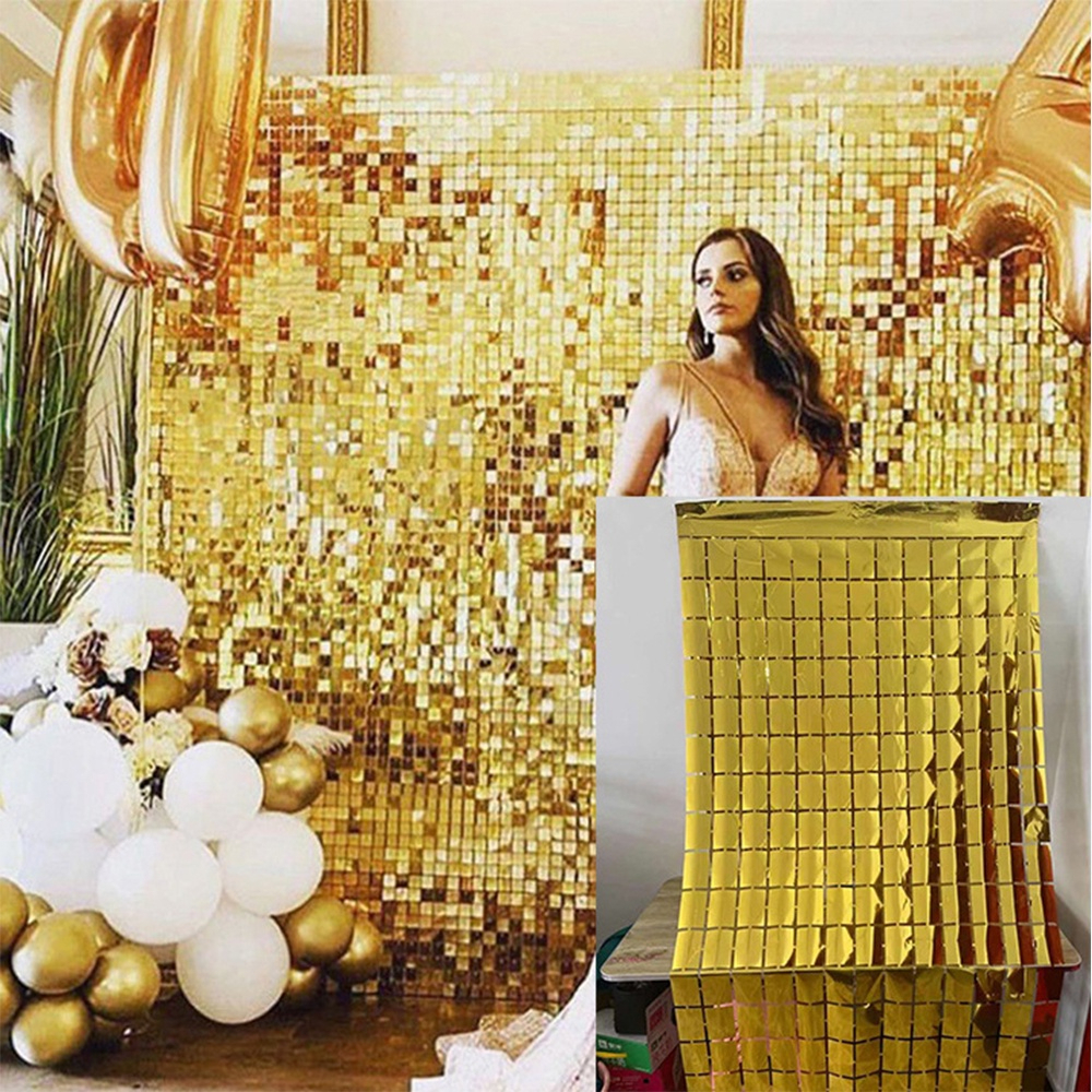 Foil Curtain Backdrops Birthday Party Decorations Sequin Wall Backdropn