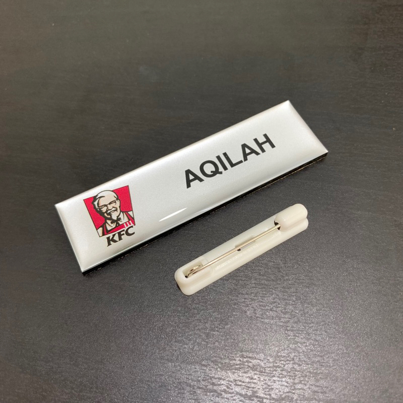 Name tag Epoxy KFC design/Name tag resin/Tanda nama Syarikat | Shopee ...
