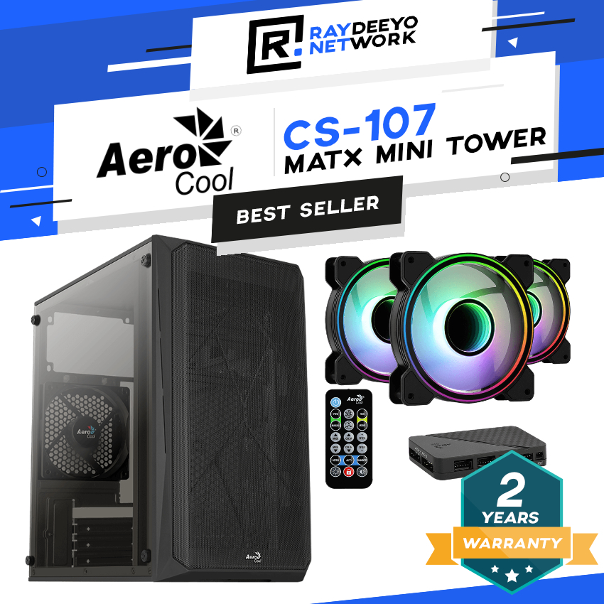 Aerocool CS-107 MATX Casing Mini Tower Case [Bundle Promo] | Shopee Malaysia