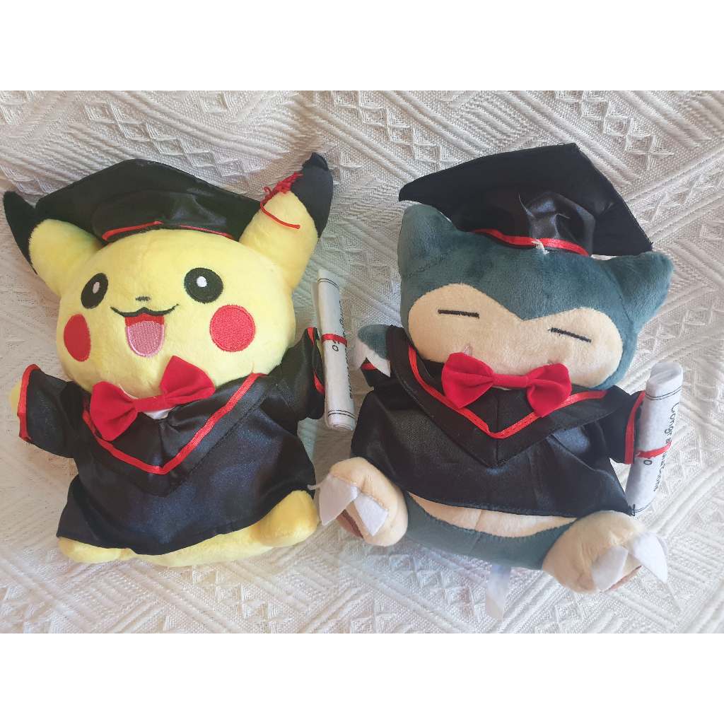 Snorlax Pikachu Pokemon Bear Convocation Graduation Gift Patung Hiasan ...