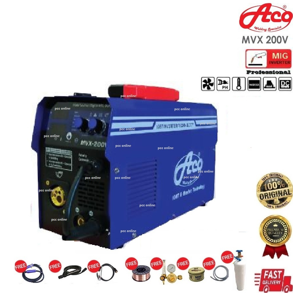 ACO MVX 200V 6 IN 1 MIG Welding Machine|Mesin Kimpalan w/ Accessories ...