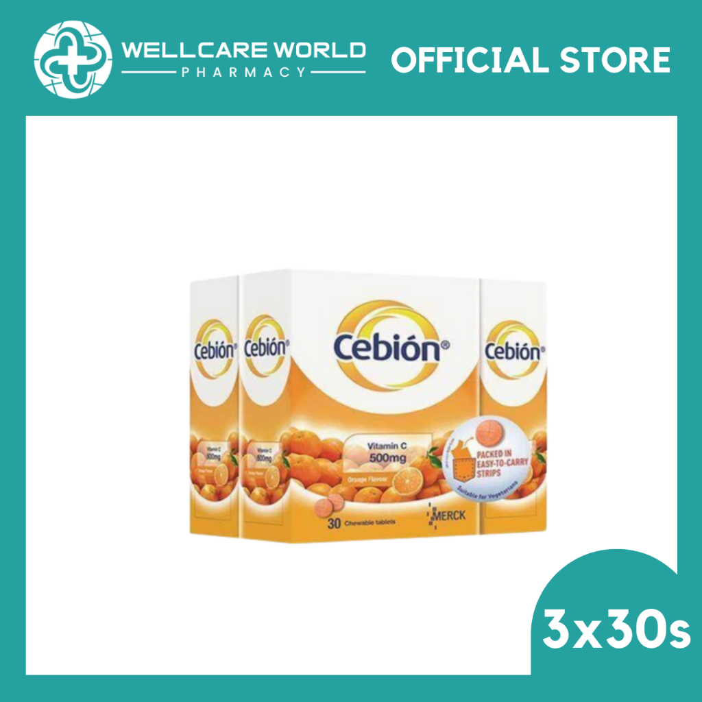 Cebion Vitamin C 500mg Chewable Tablet 3x30s (Box) | Shopee Malaysia