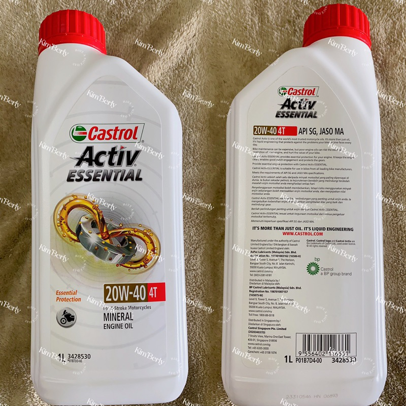 CASTROL ACTIV ESSENTIAL 4T 20W-40 (1 LITRE) | Shopee Malaysia