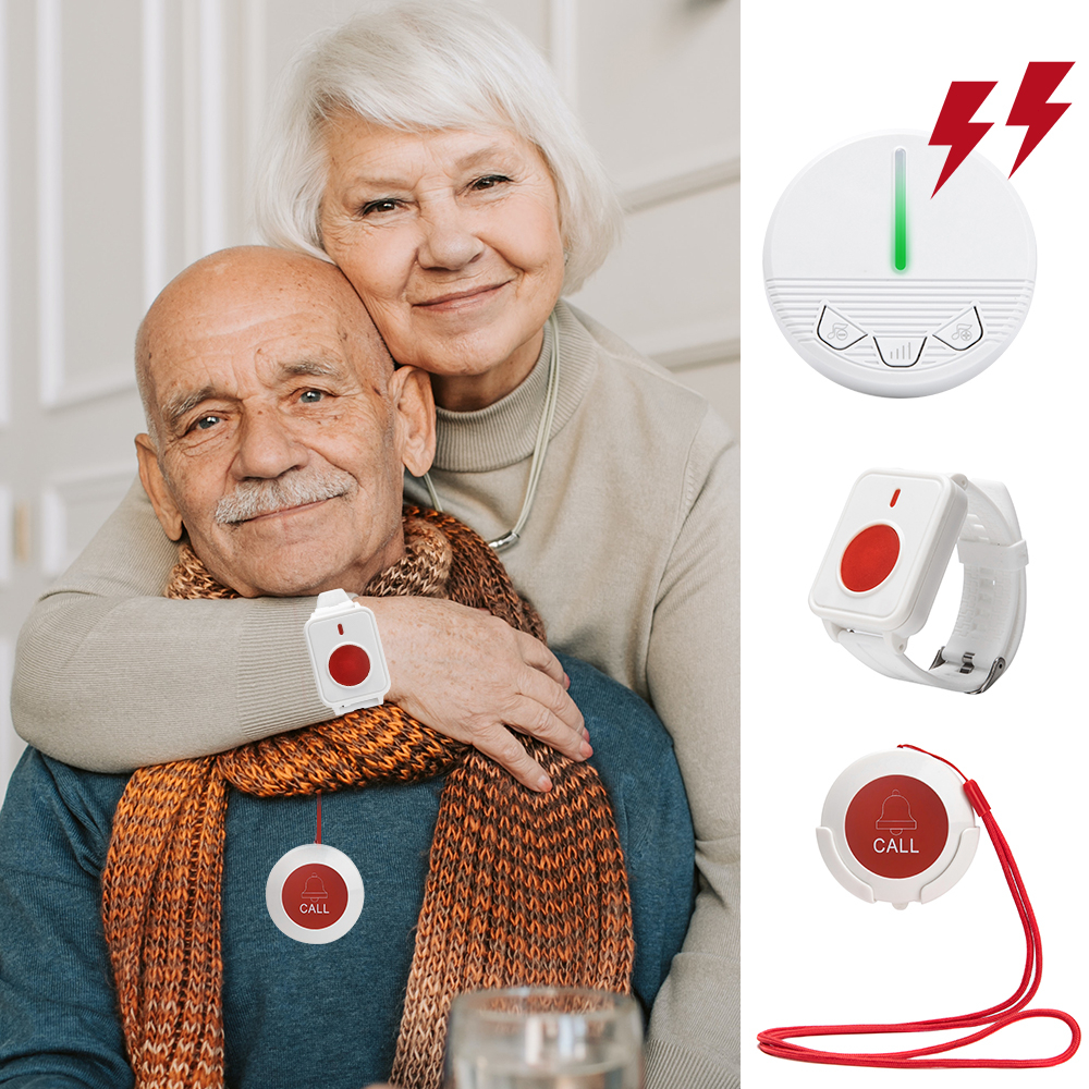 SOS Button Elderly Emergency Alarm for Elderly Caregiver Pager Wireless ...