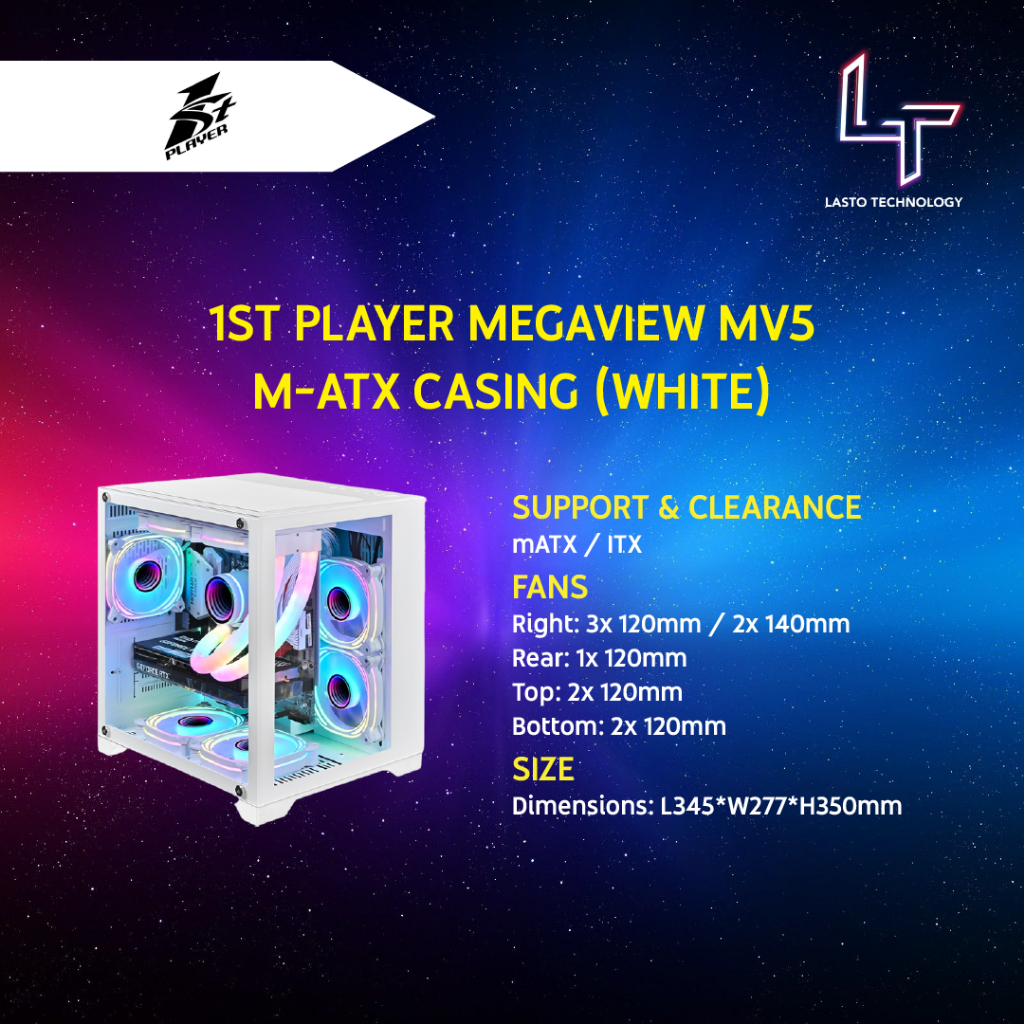 1st Player Megaview MV5 (M-ATX) PC Gaming Chassis | Shopee Malaysia