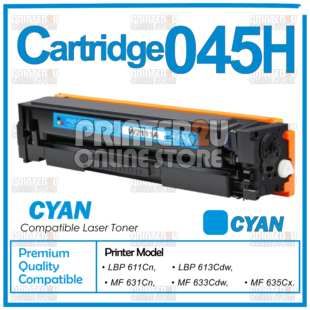 Cyan Color Compatible to CRG Canon 045H Cartridge 045 LBP 611cn LBP 613cdw MF 631Cn MF 633Cdw MF ...