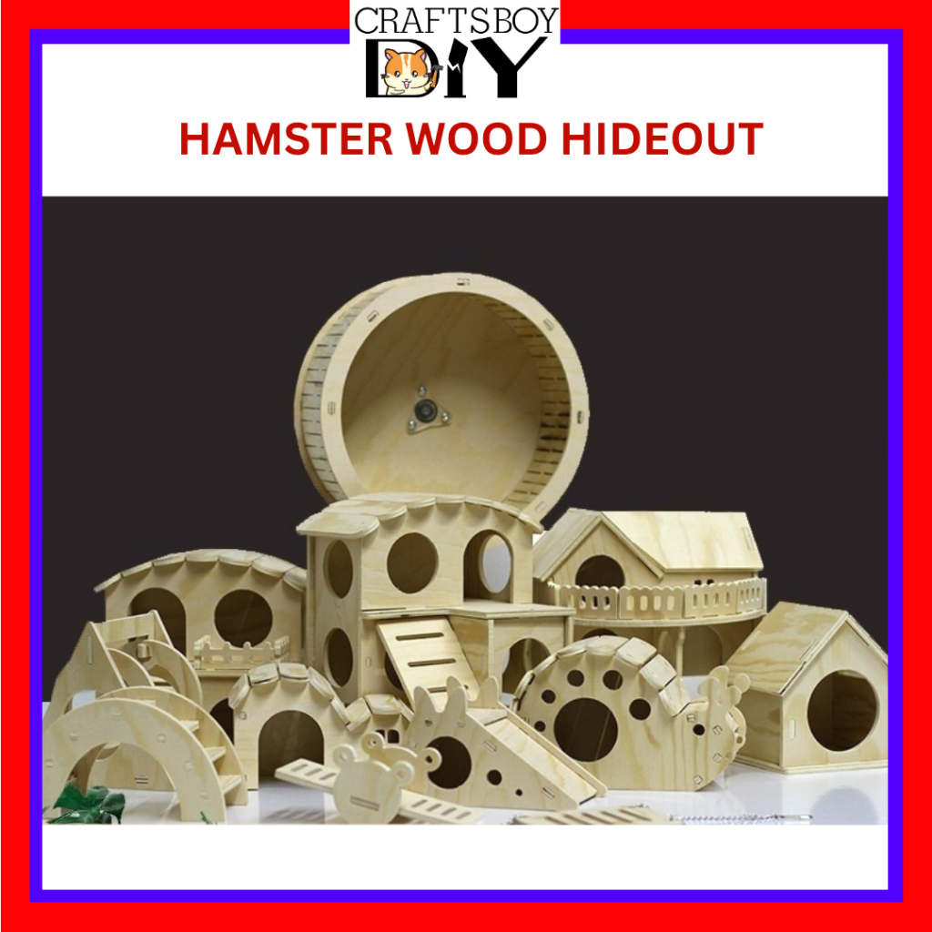 Hamster Wood House Wood Hideout Wood Toy Syrian House Dwarf House ...