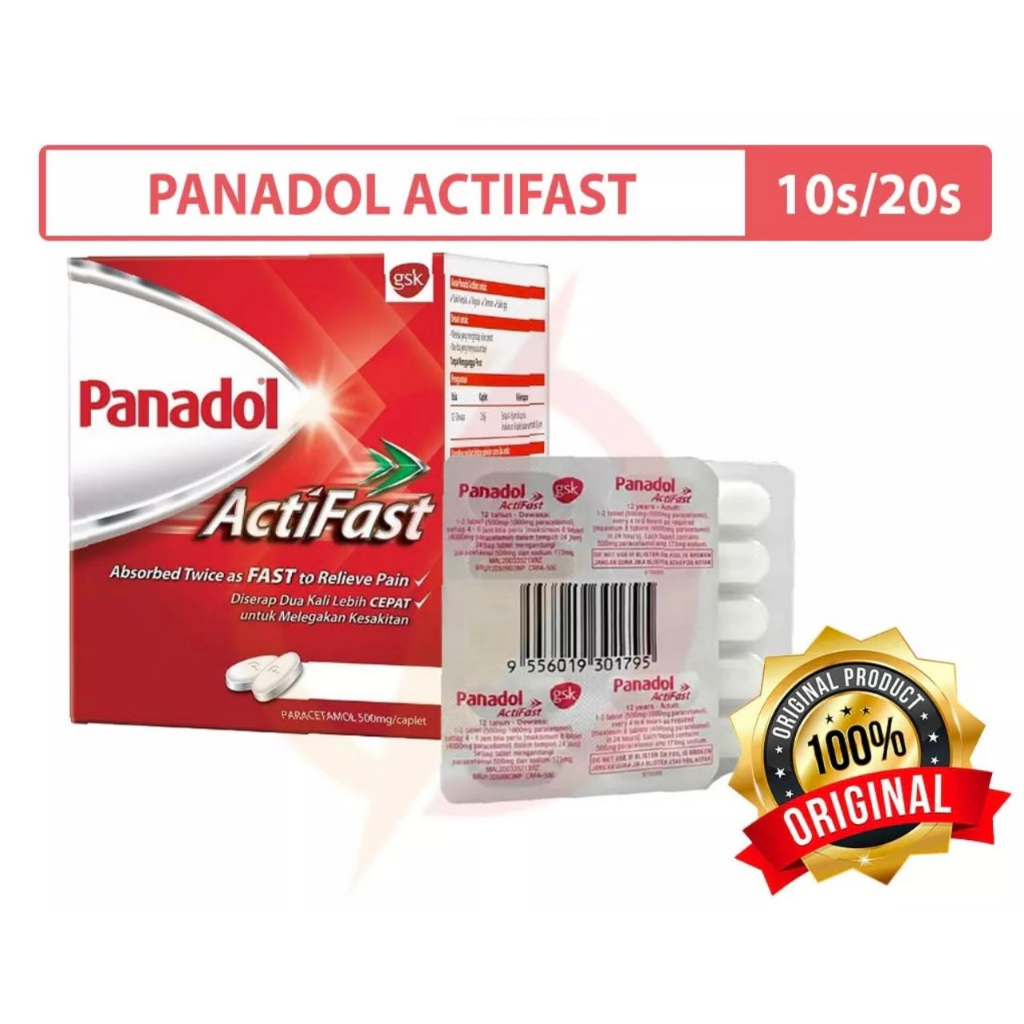 PANADOL ACTIFAST ORIGINAL TABLET ( headache, paracetamol ,fever, flu ...