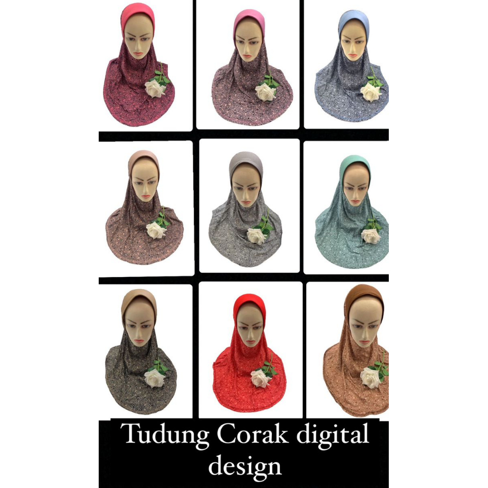 Tudung Corak digital design raya 2023 | Shopee Malaysia