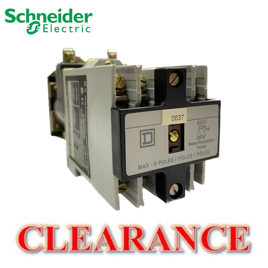 SQUARE D SCHNEIDER ELECTRIC 8501XDO80V53 DC CONTROL RELAY, Type X ...