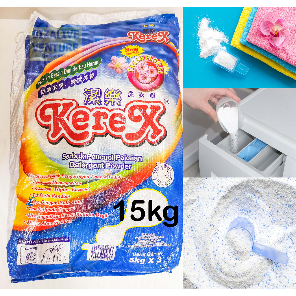 Kerex Detergent Soap Powder 15Kg | Serbuk Pencuci Pakaian | Detergent ...
