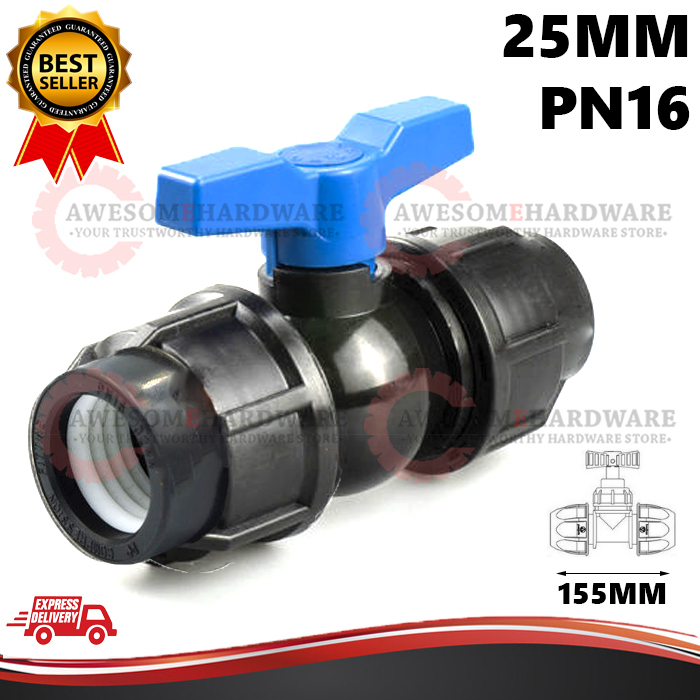 FALLA/CORSA PN16 3/4" 25MM POLY STOPCOCK BALL VALVE COMPRESSION FITTING ...